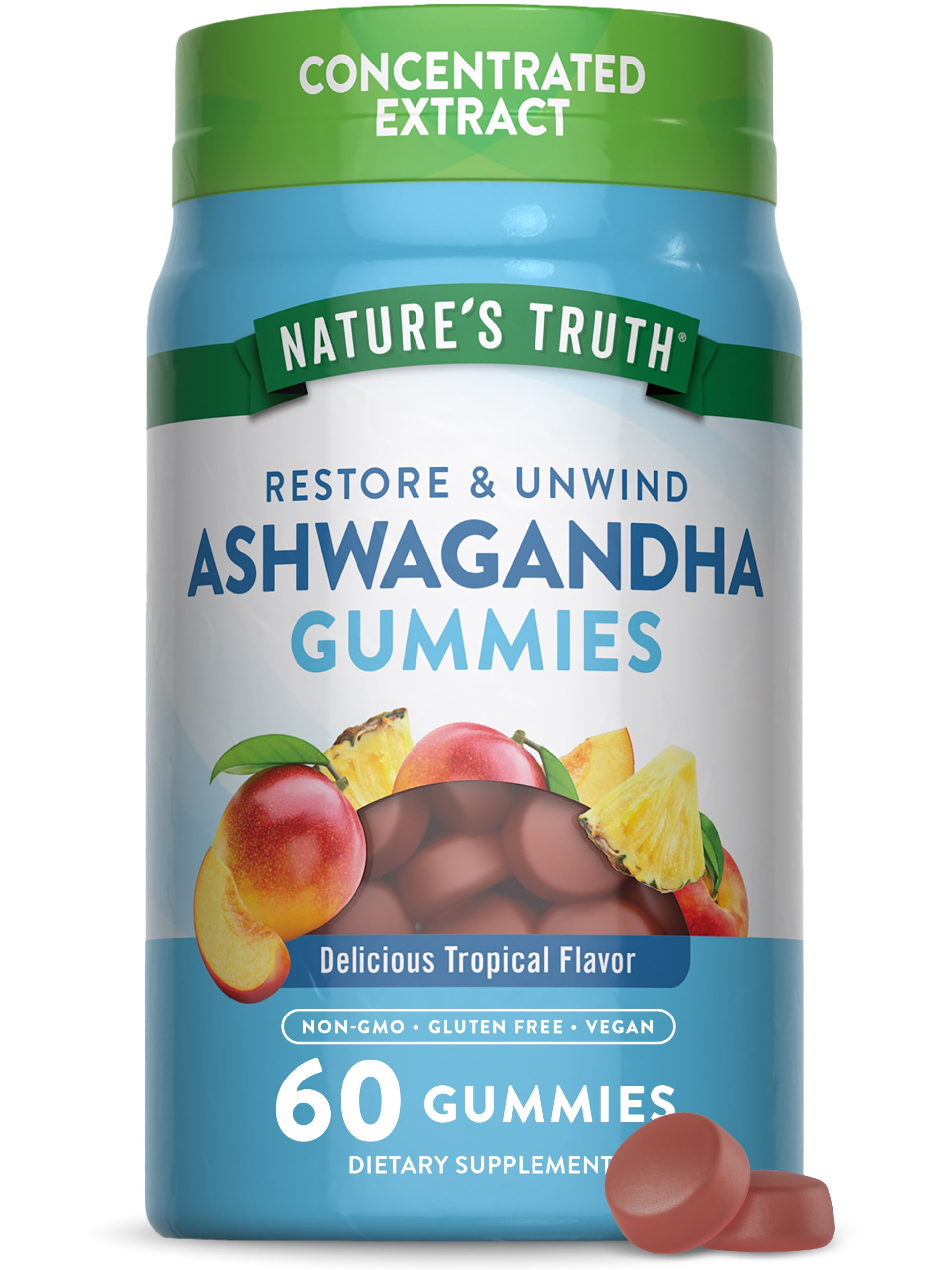 Natures Truth Ashwagandha Root Vegan Gummies | Non-GMO, Gluten Free ...