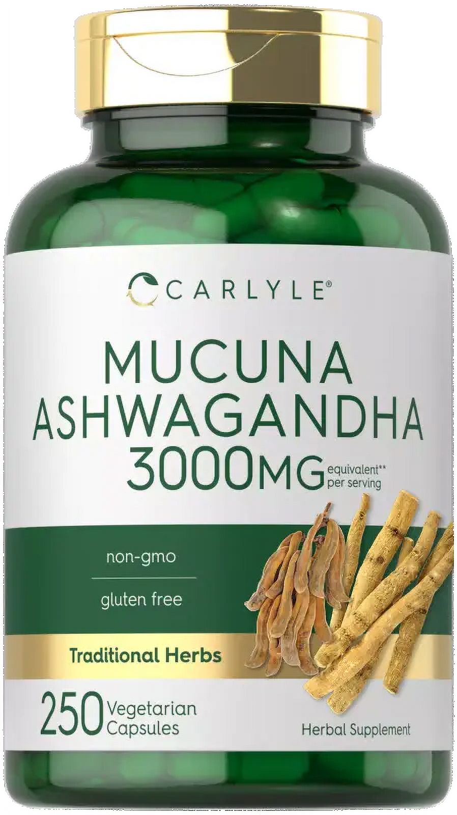 Ashwagandha Mucuna | 3000mg | 250 Capsules | Mucuna Pruriens - Walmart.com