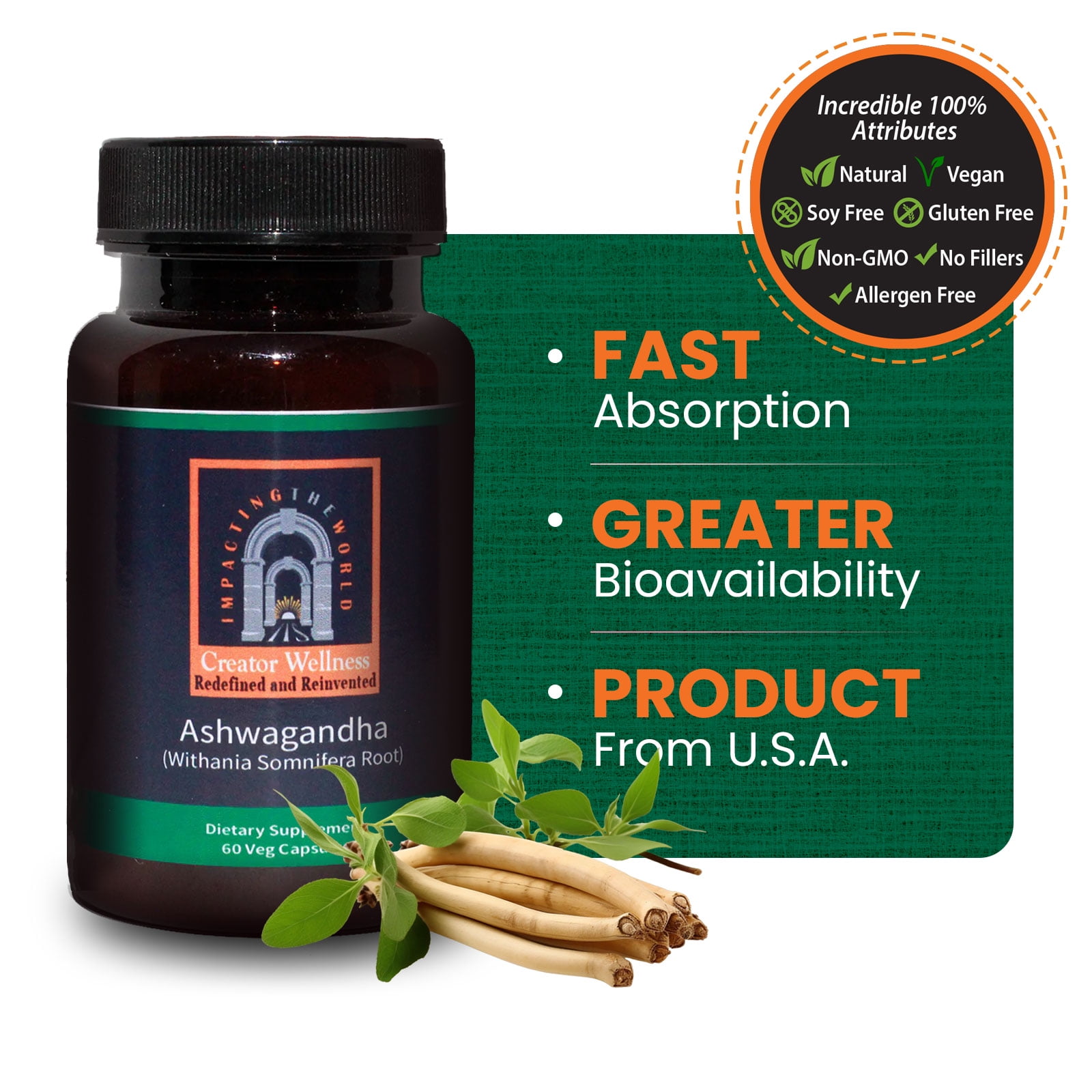 Ashwagandha Supplement - Withania Somnifera Root | 225mg Root Extract ...