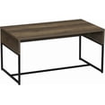 Ashwood Grain Coffee Table with Black Iron Base - Walmart.com