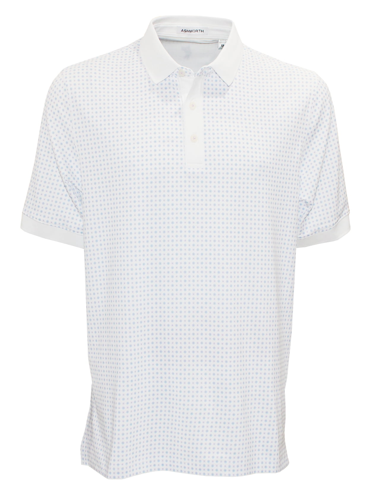 Ashworth Golf Men's Quad Driver Polo Shirt, X-Large White/Chambray ...
