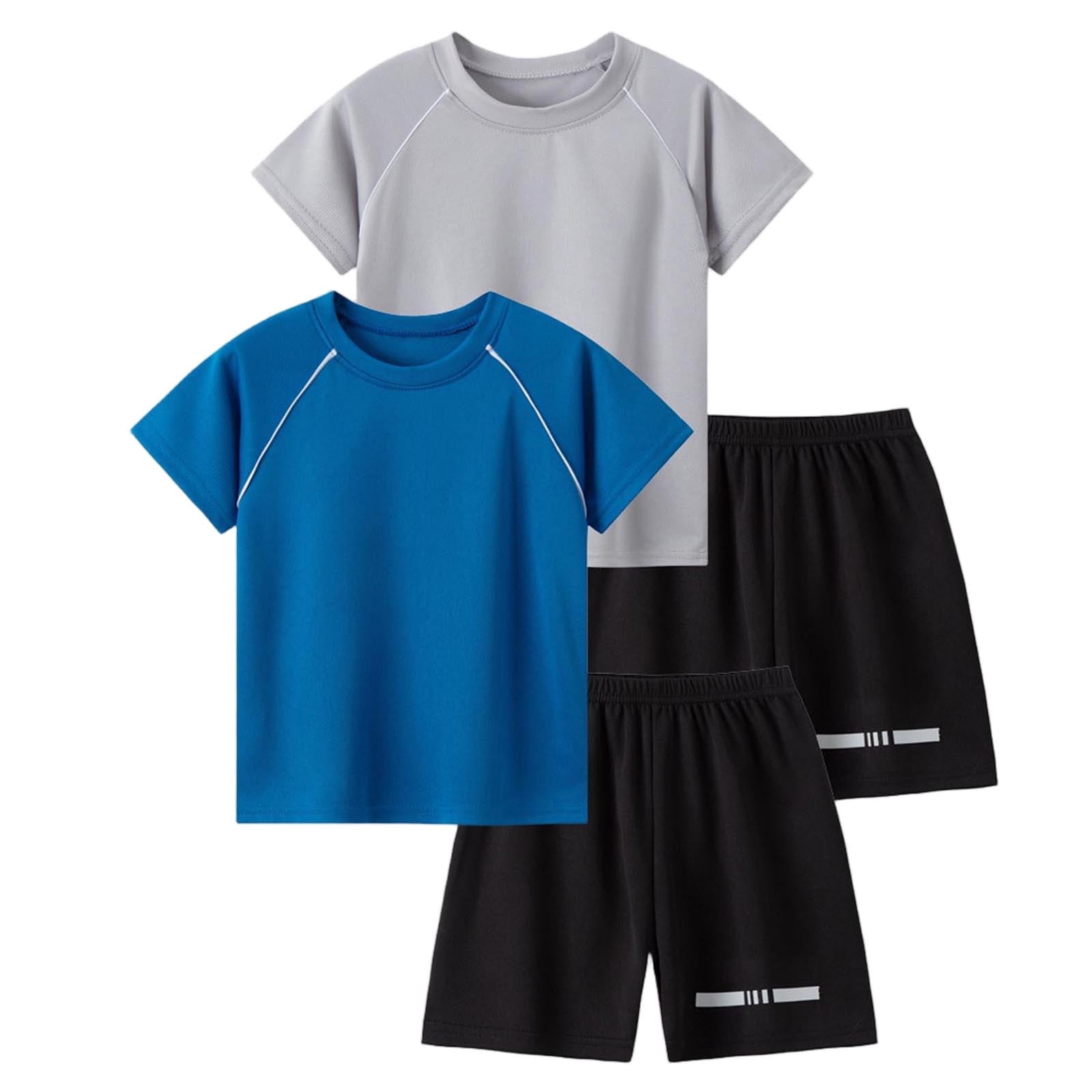 Ashyfjp Boys 2PC Matching Casual Set Stitched Raglan Tee, Elastic Waist ...