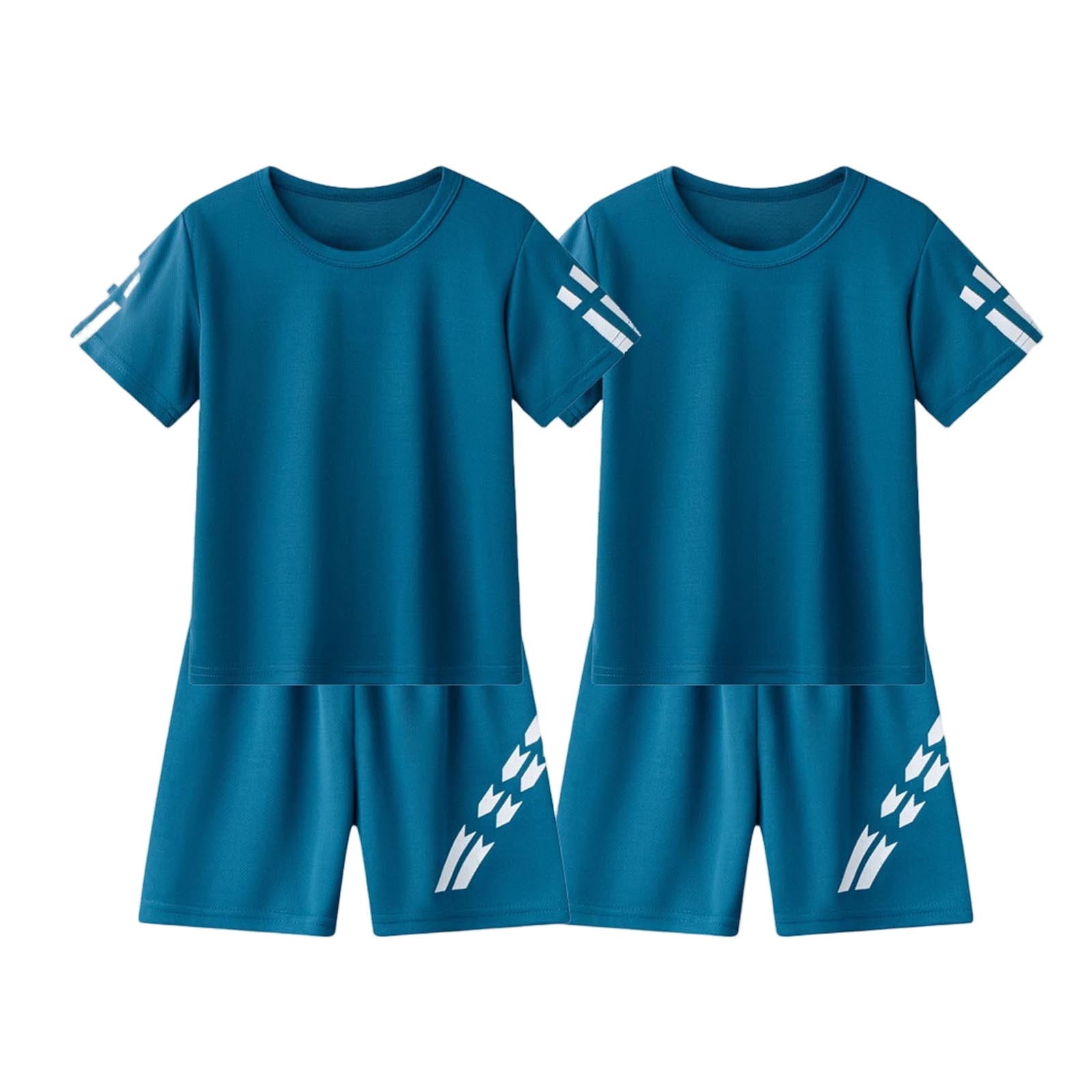 Ashyfjp Boys 2PC Sports Sets Plain Crew Neck Top with Side Graphic ...