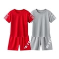Ashyfjp Boys 2PC Sports Sets Plain Crew Neck Top with Side Graphic ...