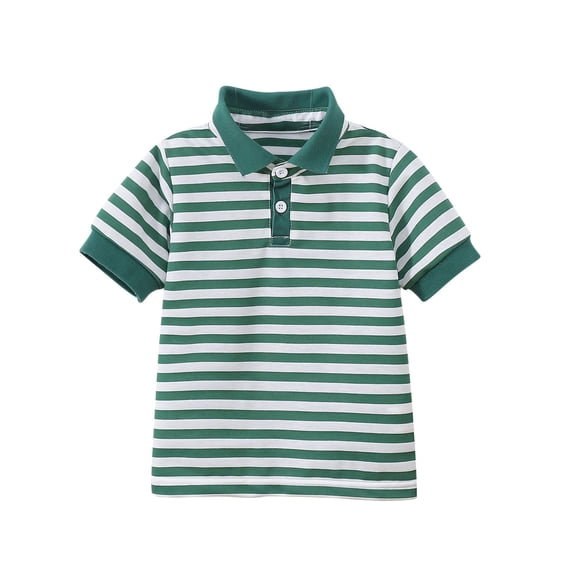 Ashyfjp Boys Shirts Casual Striped Short Sleeve Collared T-Shirt with ...