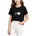Ashyfjp Girls Basic Tops Trendy Short Sleeve Crew Neck Tee with Clean ...