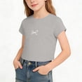 Ashyfjp Girls Basic Tops Trendy Solid Short Sleeve Crew Neck Crop Tee ...