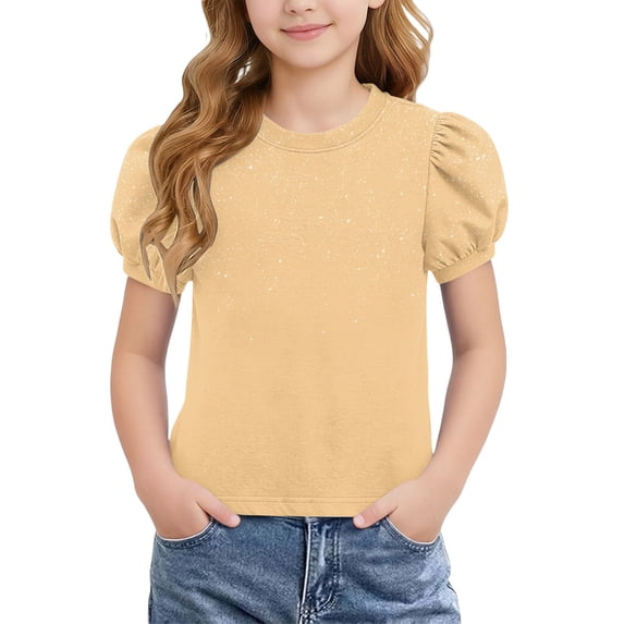 Ashyfjp Girls Summer Tops Casual Printed Short Sleeve Crew Neck Tee ...