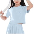 Ashyfjp Kids Blouses Casual Solid Color Short Sleeve Crew Neck Top with ...