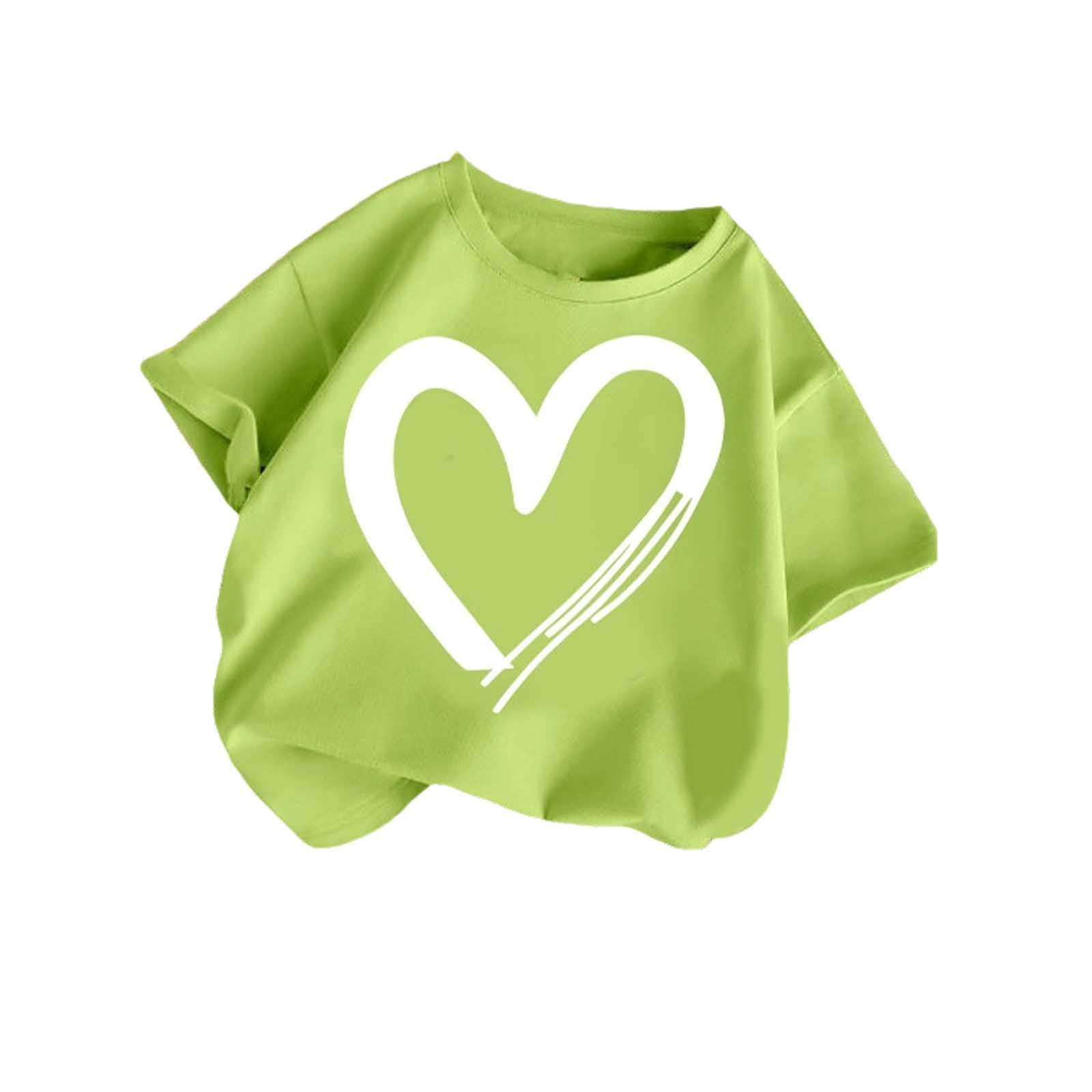 Ashyfjp Kids Casual Tops Solid Color Short Sleeve Crew Neck T-Shirt ...