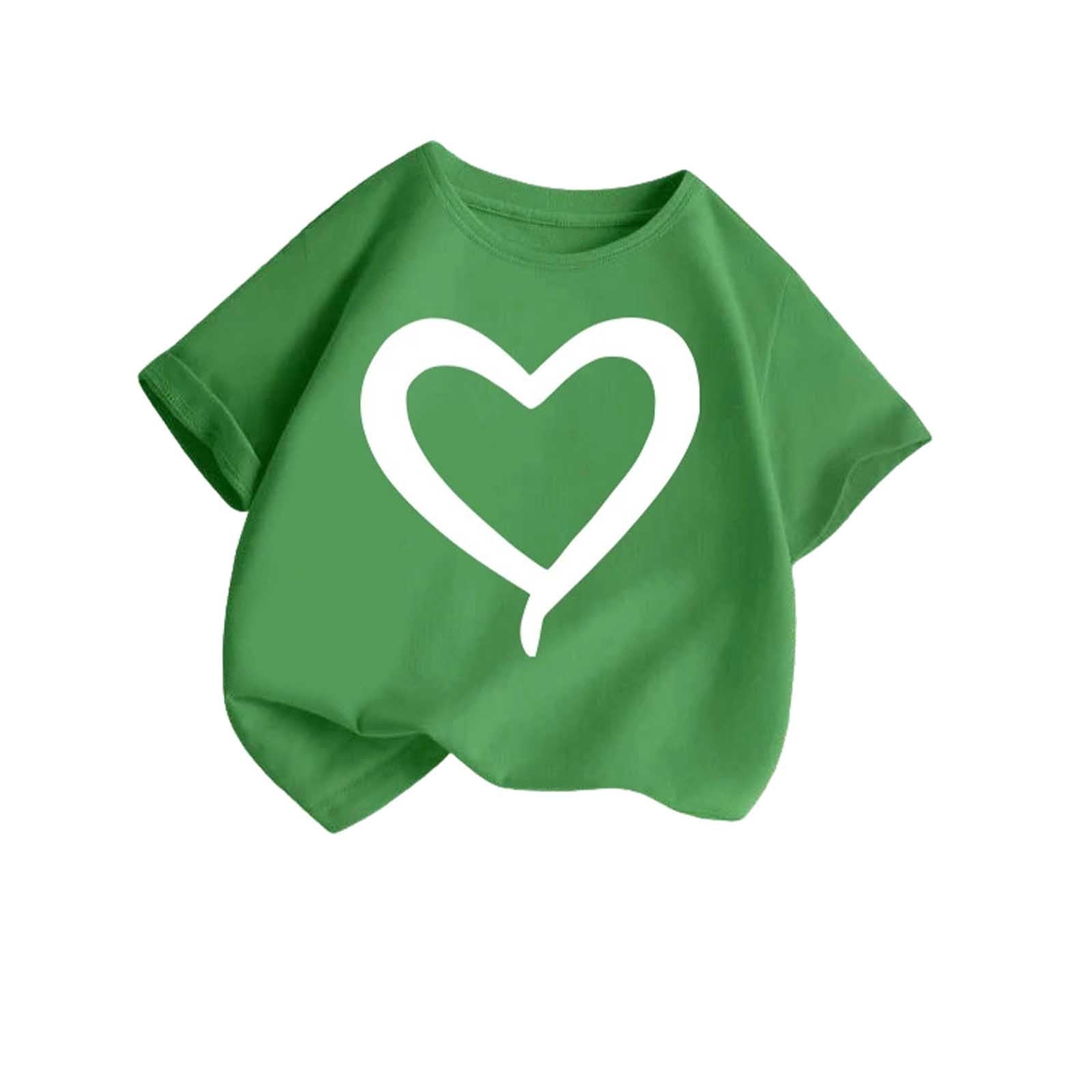 Ashyfjp Kids Casual Tops Solid Color Short Sleeve Crew Neck T-Shirt ...