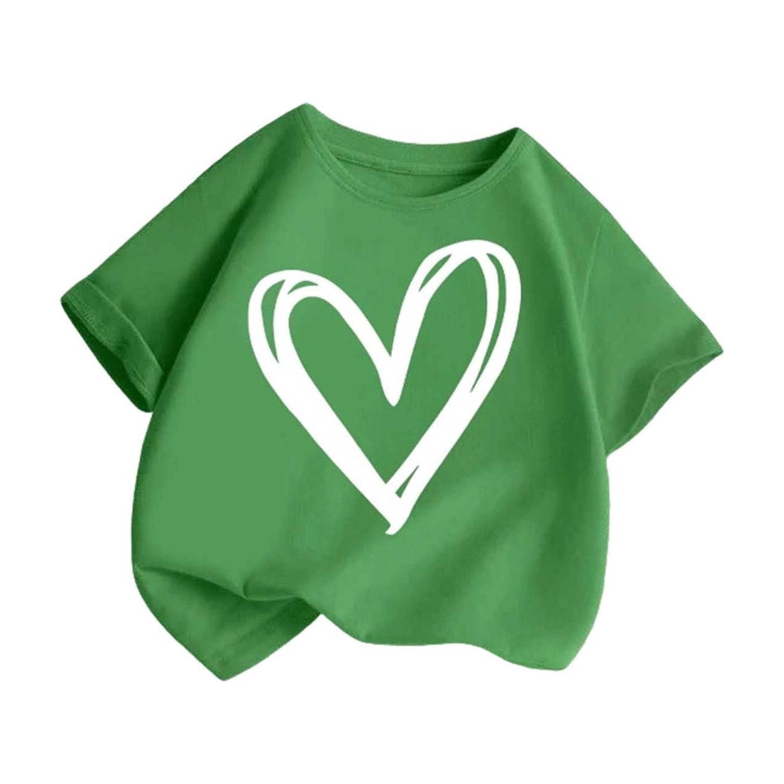 Ashyfjp Kids Casual Tops Solid Color Short Sleeve Crew Neck T-Shirt ...