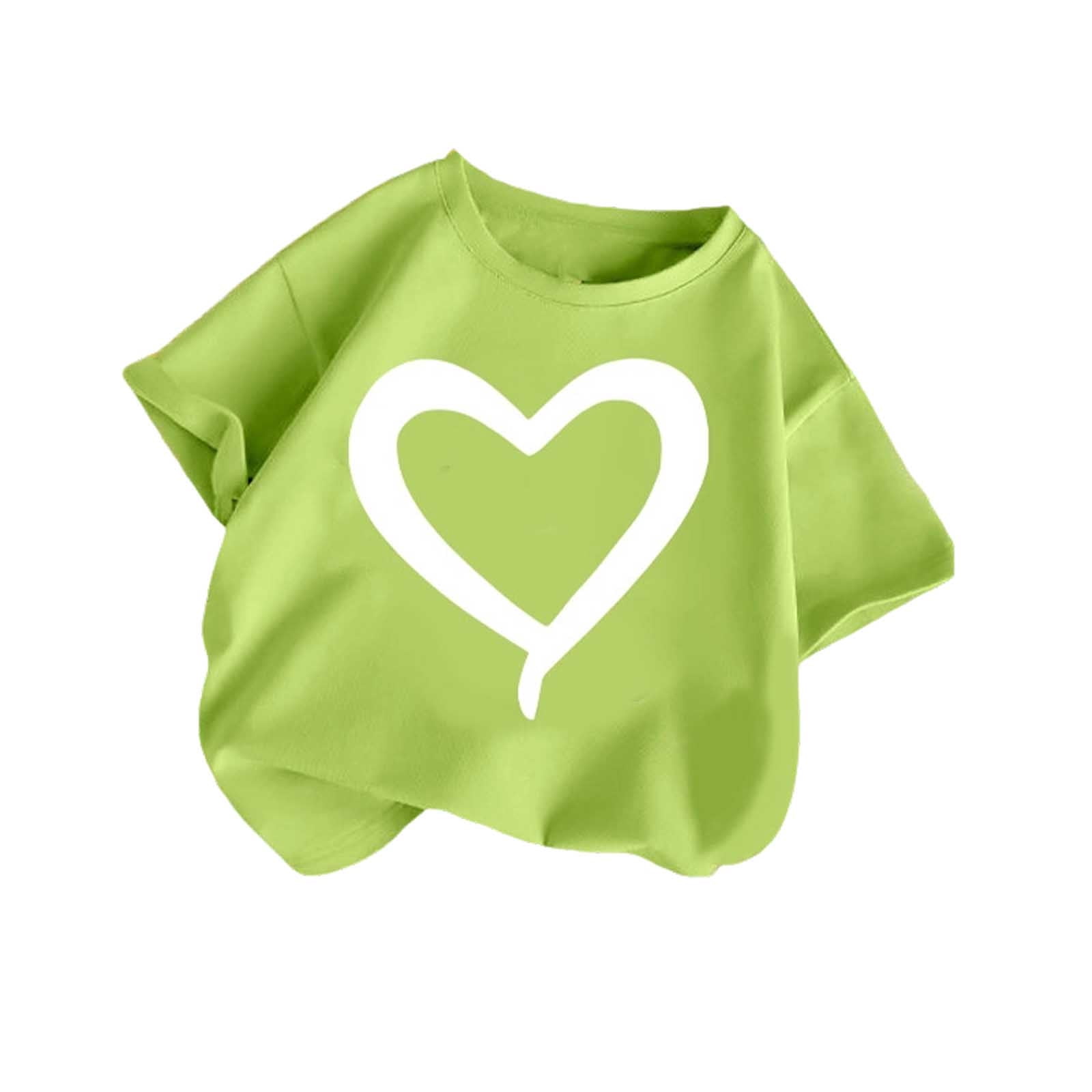 Ashyfjp Kids Casual Tops Solid Color Short Sleeve Crew Neck T-Shirt ...