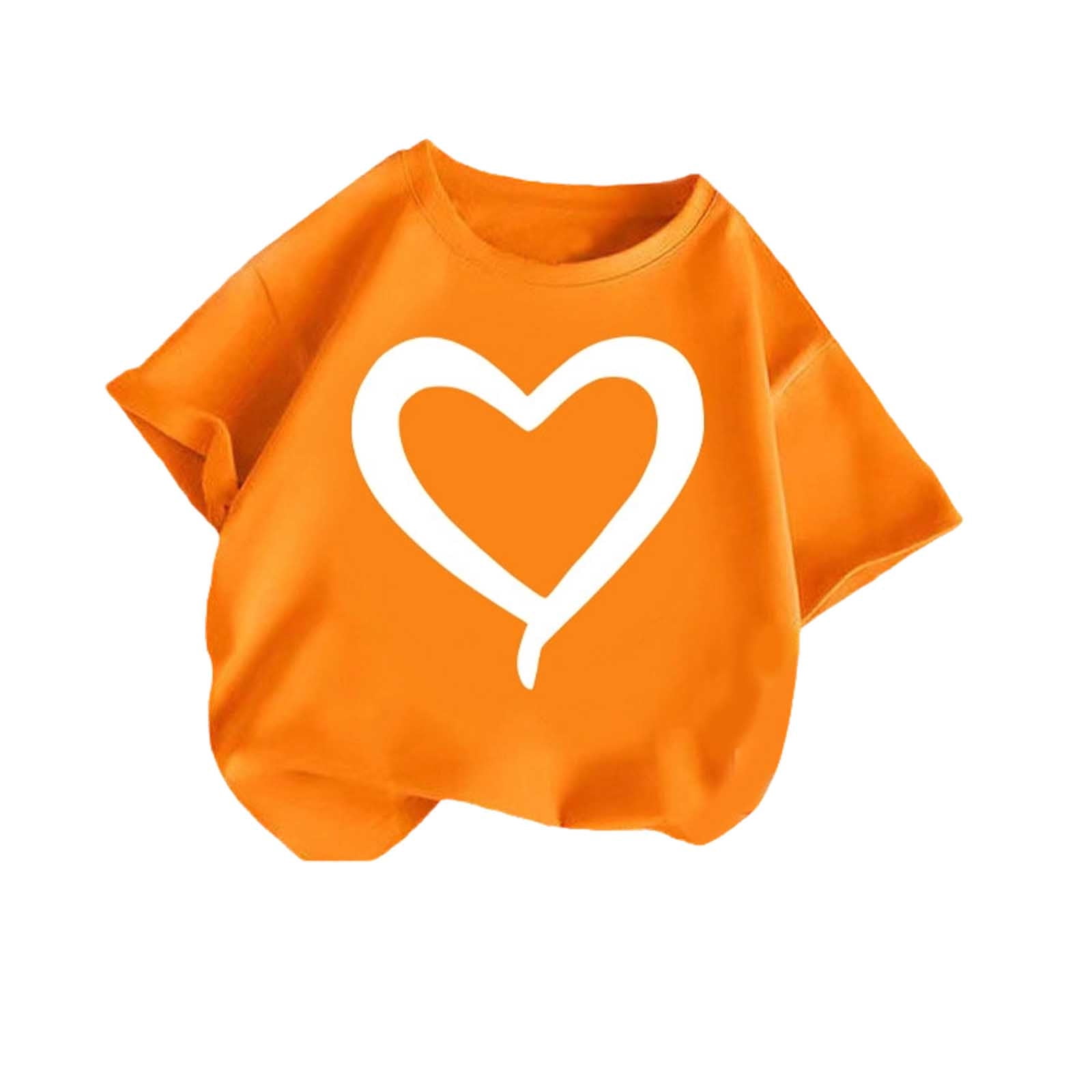 Ashyfjp Kids Casual Tops Solid Color Short Sleeve Crew Neck T-Shirt ...