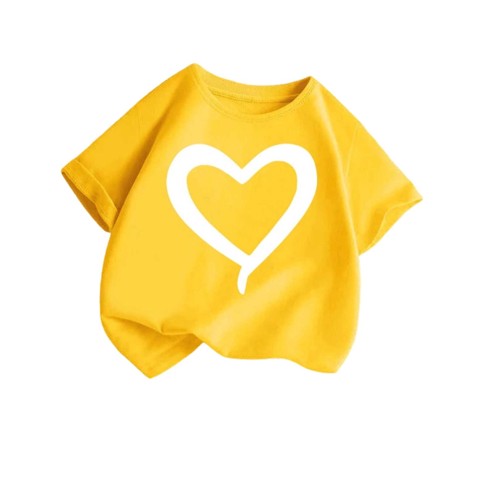 Ashyfjp Kids Casual Tops Solid Color Short Sleeve Crew Neck T-Shirt ...