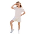 Ashyfjp Little Girls Tops Trendy Solid Color Short Sleeve Scalloped ...