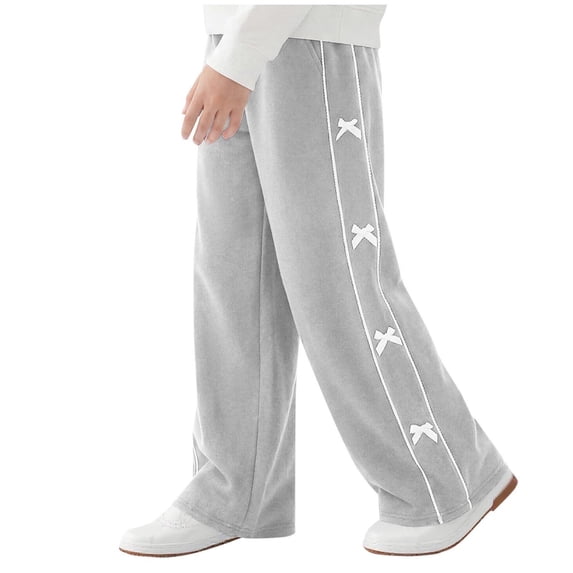 Ashyfjp Trendy Sweat Trousers for Girls Wide-Leg Loose Knit Pants ...