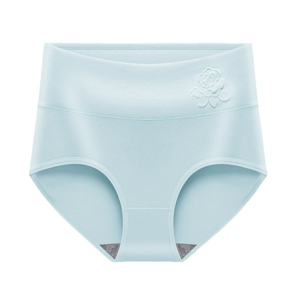 Ashyfjp Womens Panties Casual Solid Color High Waist Briefs with ...