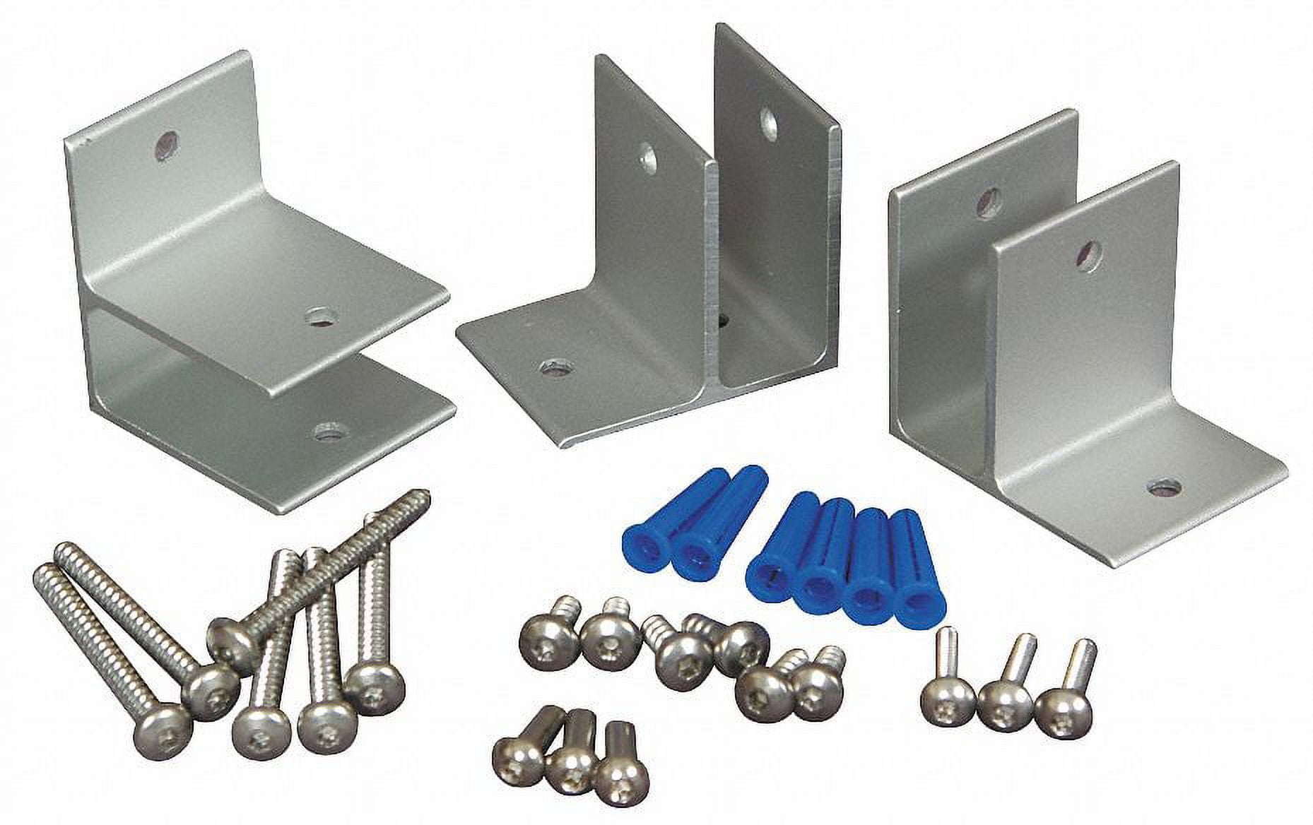 Asi Global Partitions Panel Bracket,Aluminum,Brushed 40-8445210 ...