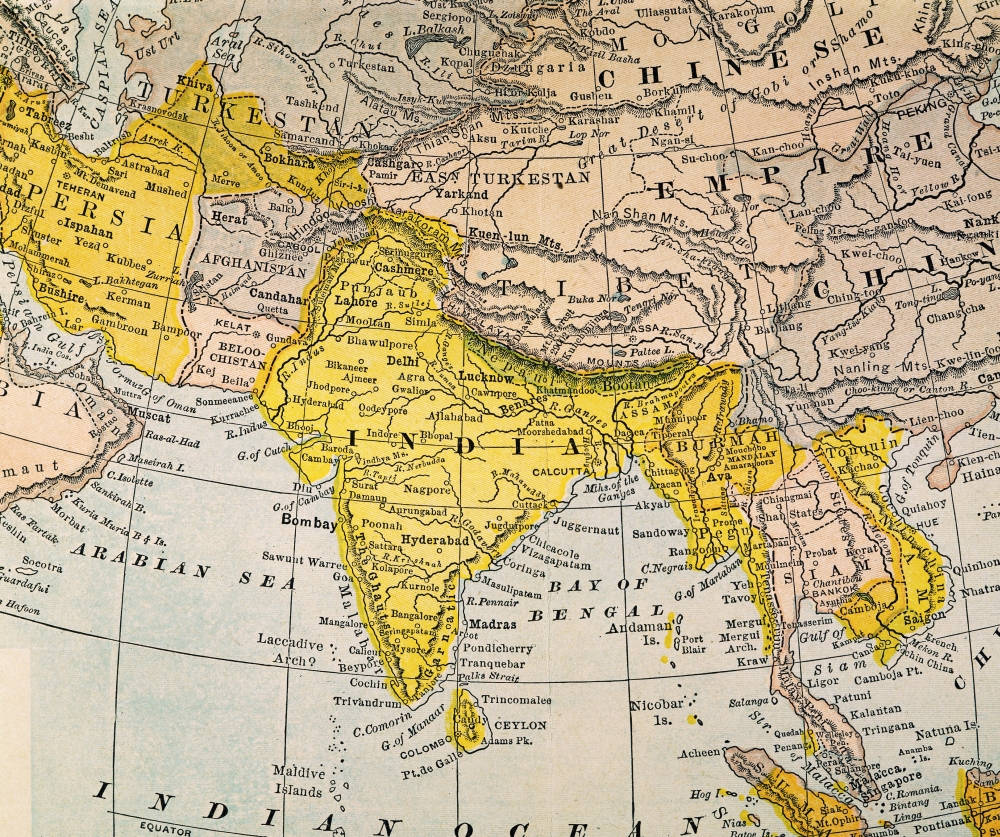 19th Century Asia Map Poster Print - Persia, Bahrain | Ubuy