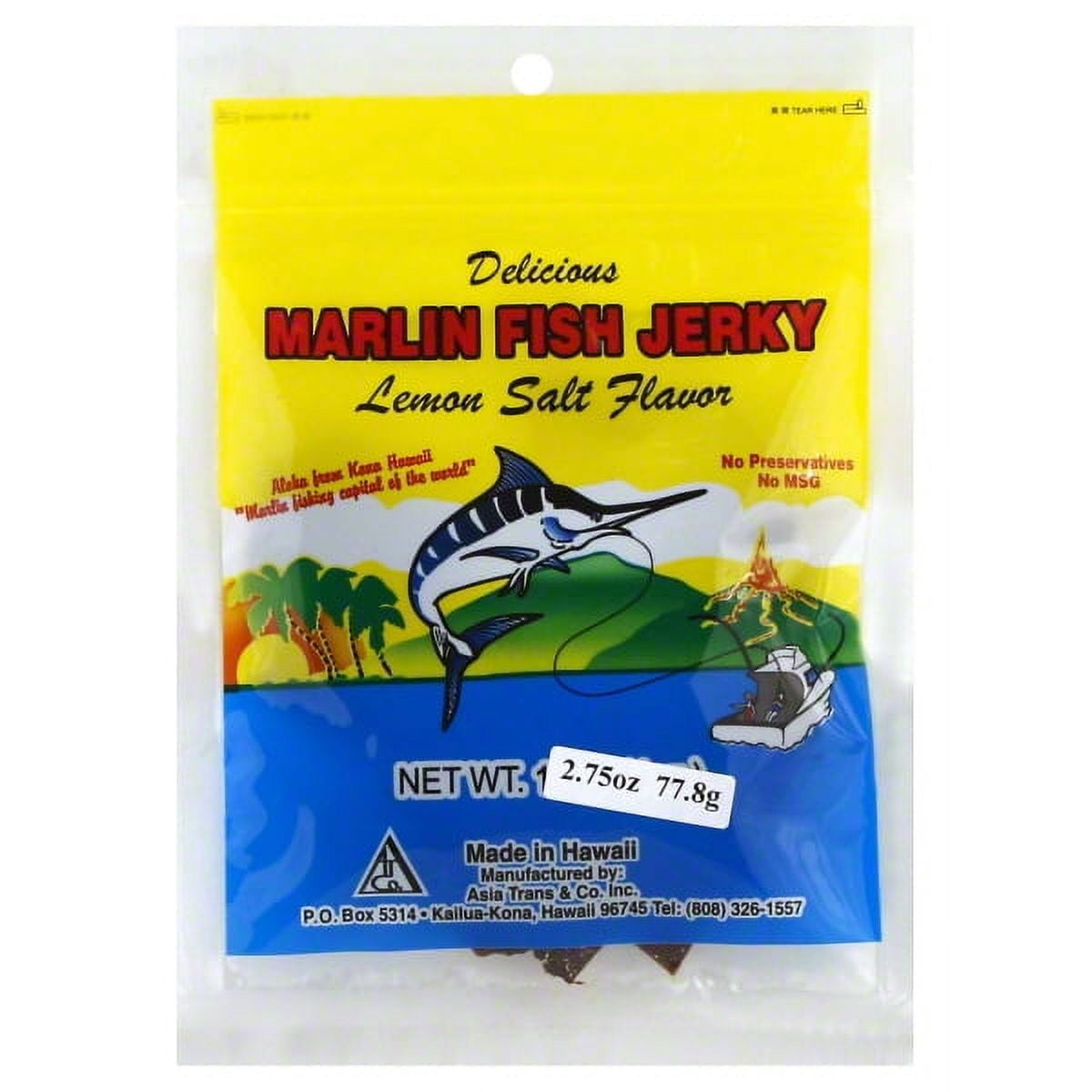 Asia Trans & Co. Lemon Salt Marlin Fish Jerky 3.25oz Resealable Bag ...