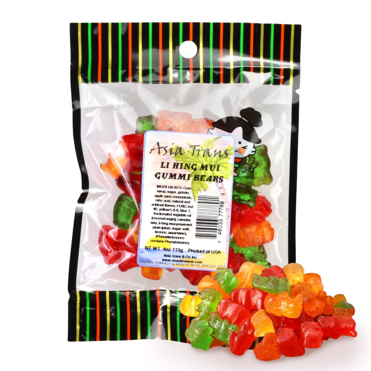 Asia Trans Gummy Bears with HYZ01 Li Hing Mui Plum Powder | Hawaiian ...
