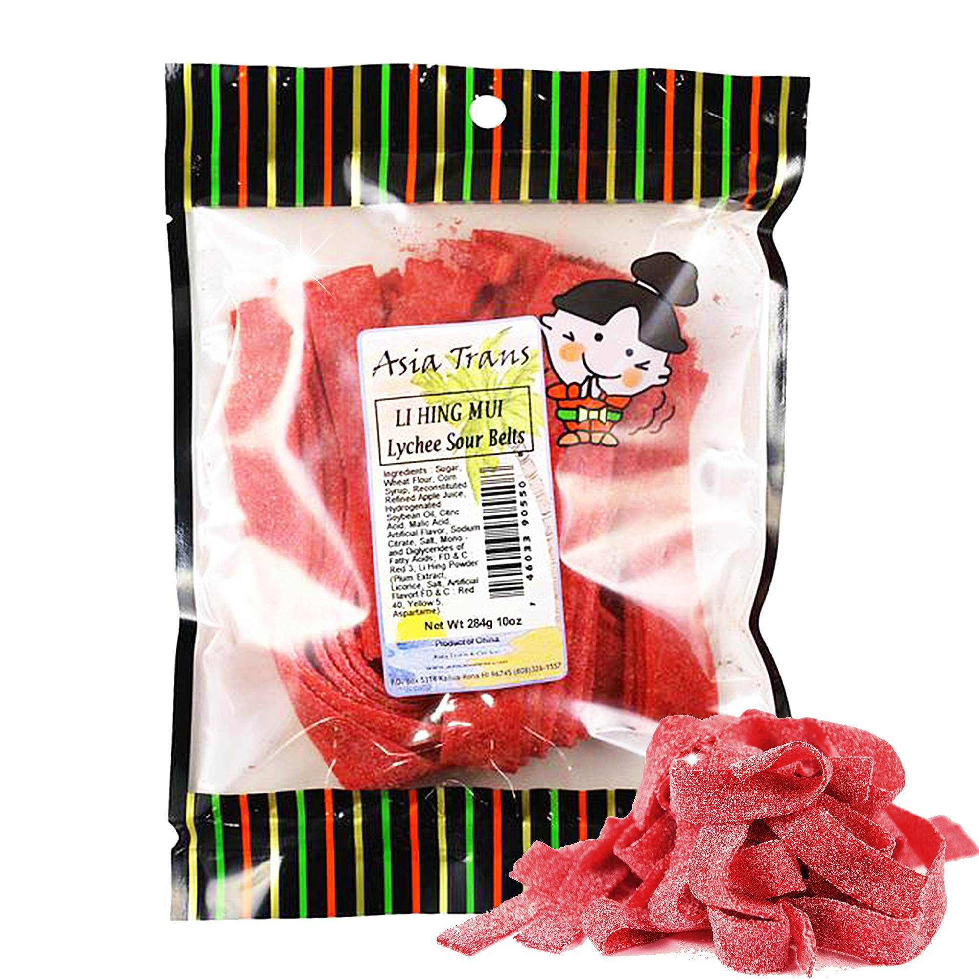 Asia Trans Lychee Belt RE32Strips with Li Hing Mui Plum Powder Hawaiian ...