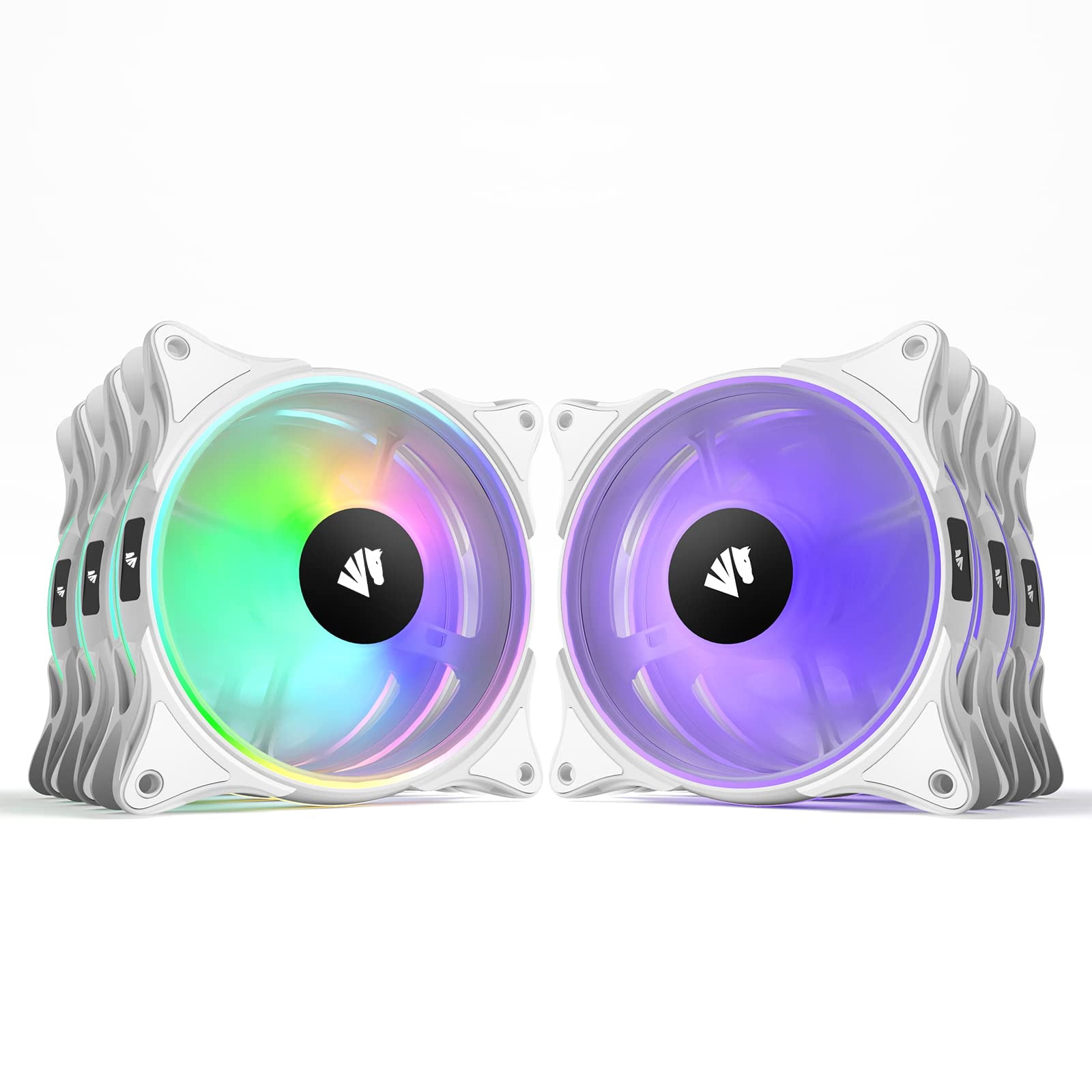 AsiaHorse FS-9002 Pro 120mm RRF12 RGB Case Fan, 26 LED ARGB and Double LED Lingting Loops, 800 ...