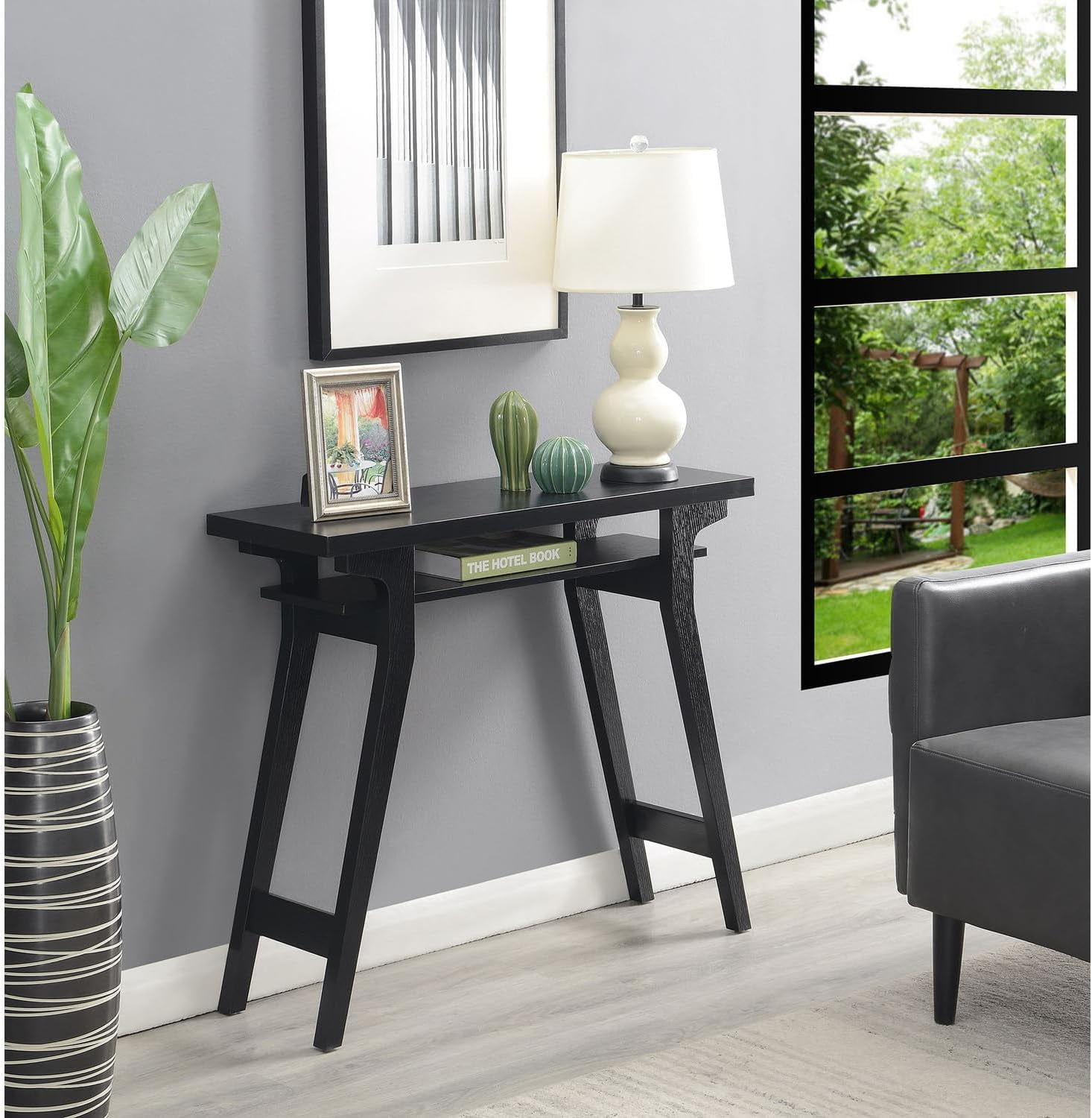 Asian Aesthetics Console Table, Black Finish, Contemporary Style, Sleek ...