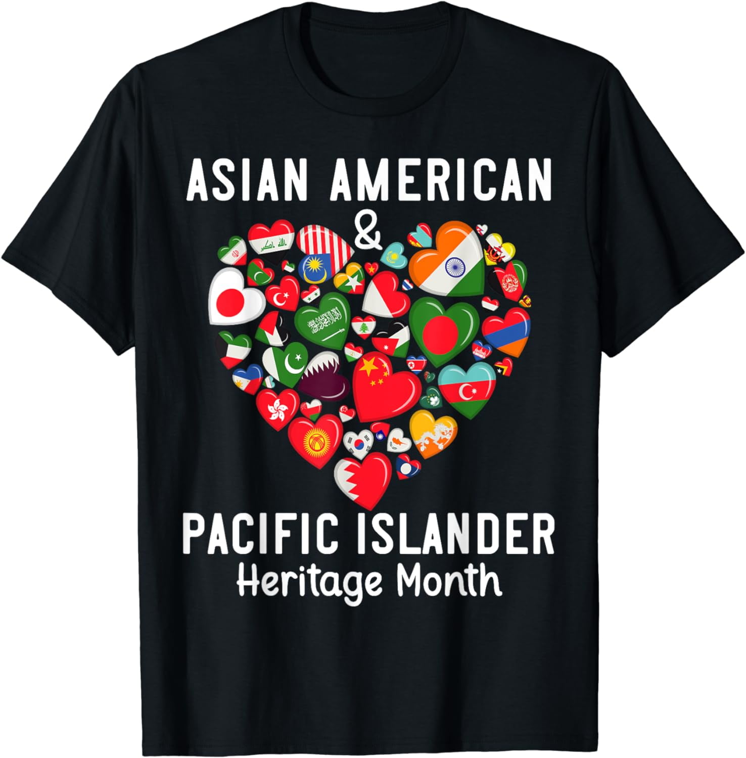 Asian American and Pacific Islander Heritage Month Hearts Cotton T ...