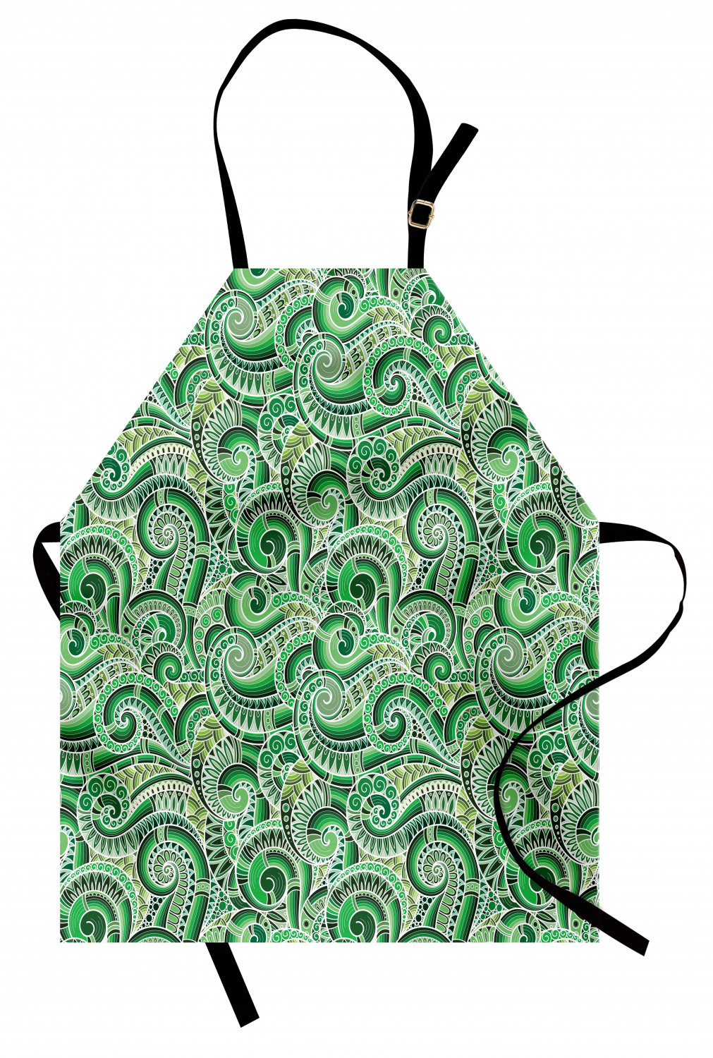 Asian Apron Classic Design Swirl Doodle Floral Illustration Curvy ...