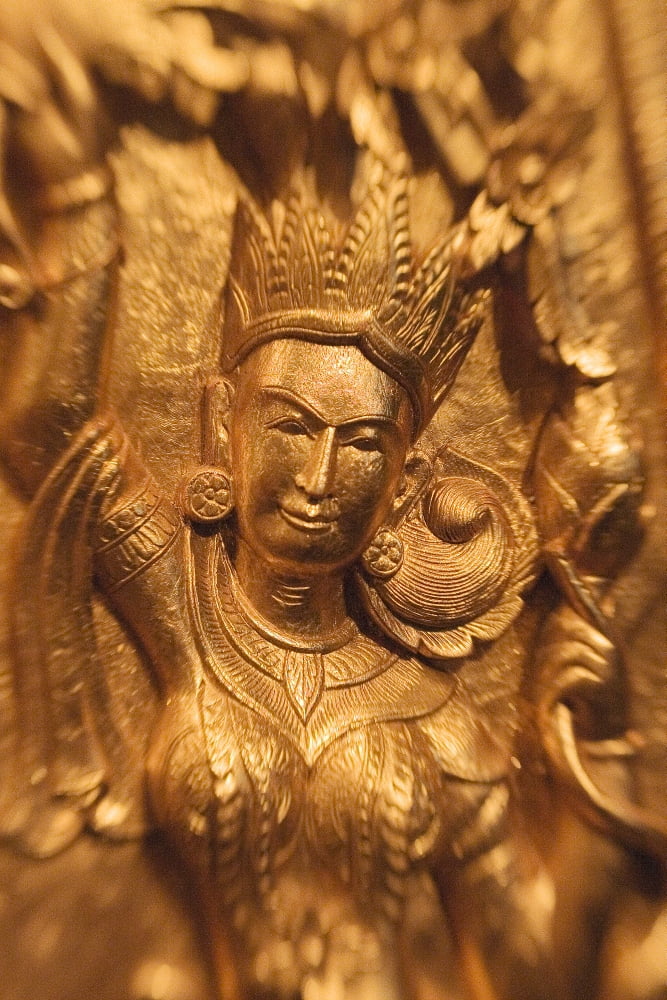 Asian Art Close Up Of Exotic Golden Sculpture Canvas Art Ron