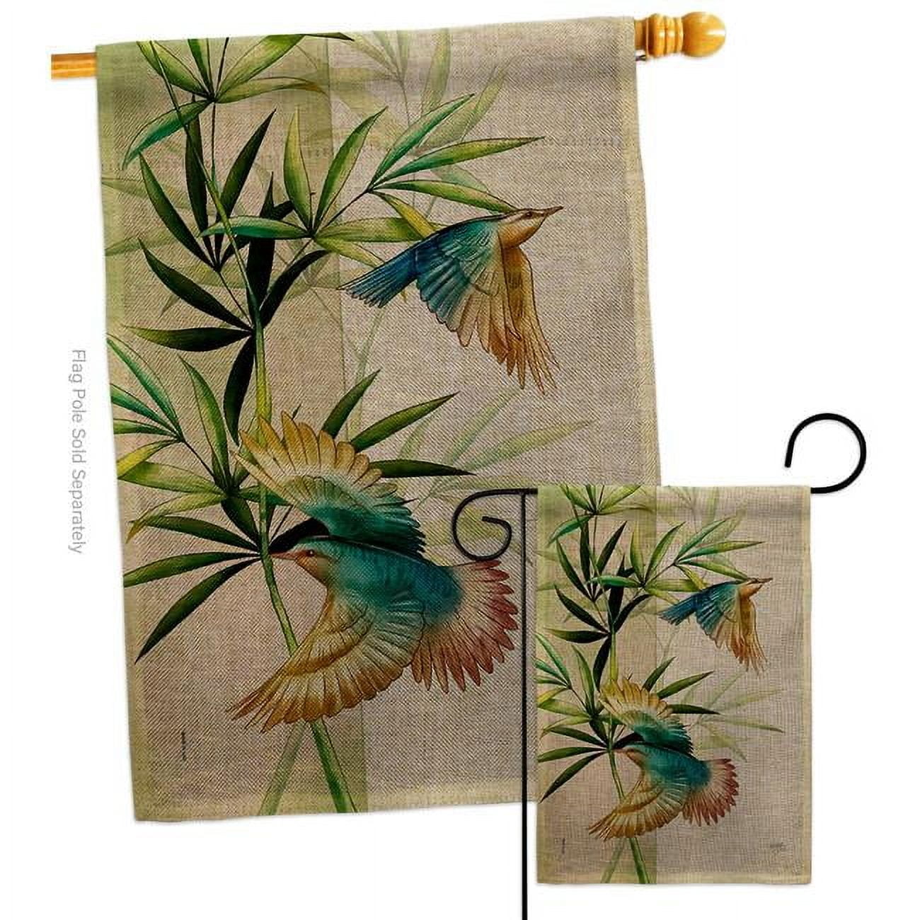 Asian Blossom Birds Animals Bird 28 x 40 in. Double-Sided Decorative ...