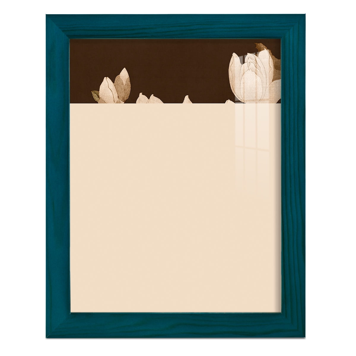 Wexford Home Asian Brocade II Framed Print with Glass Ocean Blue EZ ...