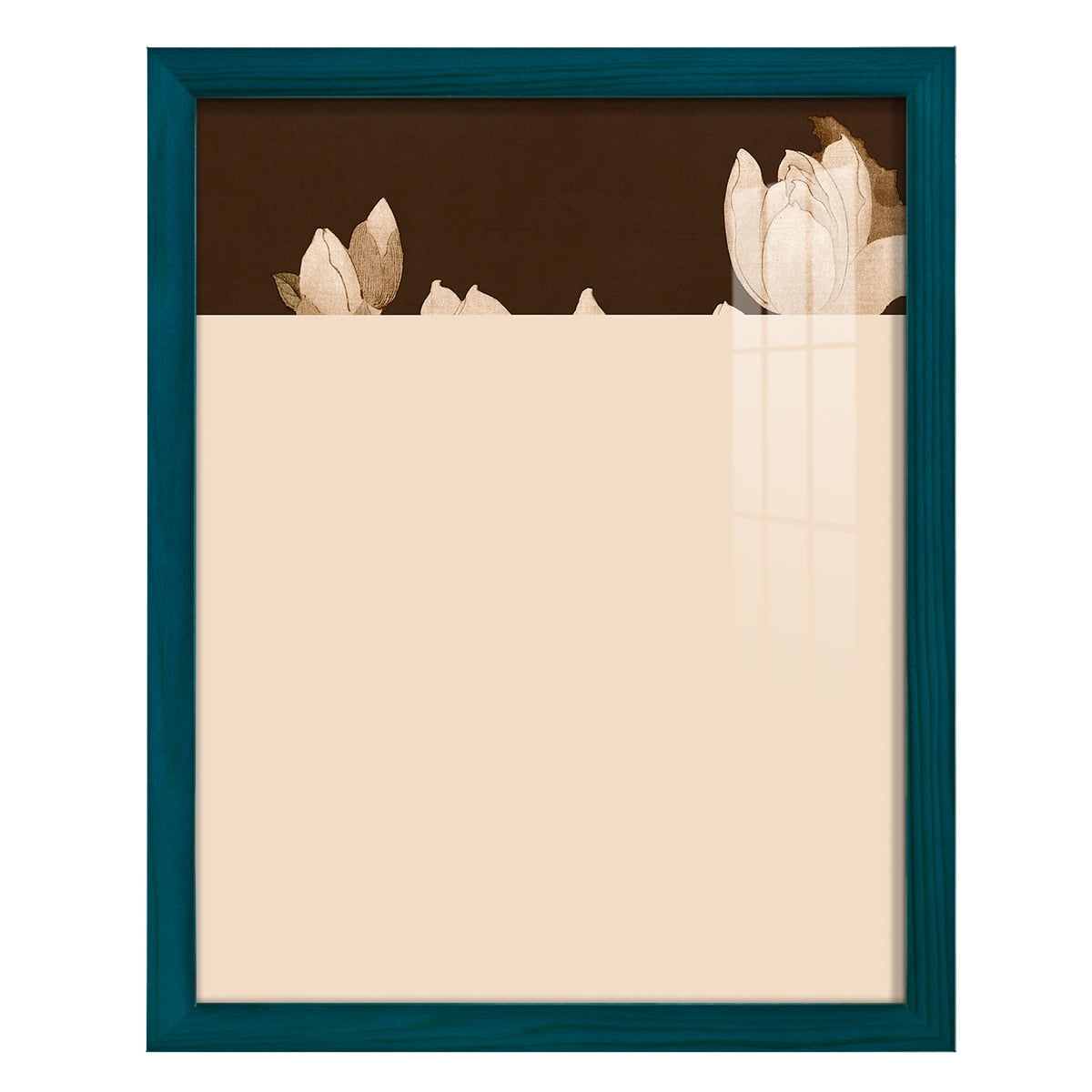 Asian Brocade II - Framed Print w/glass - Ocean Blue - Walmart.com