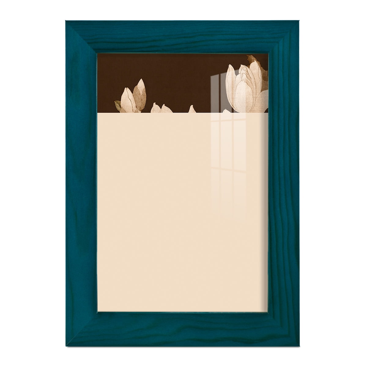 Asian Brocade II - Framed Print w/glass - Ocean Blue - Walmart.com
