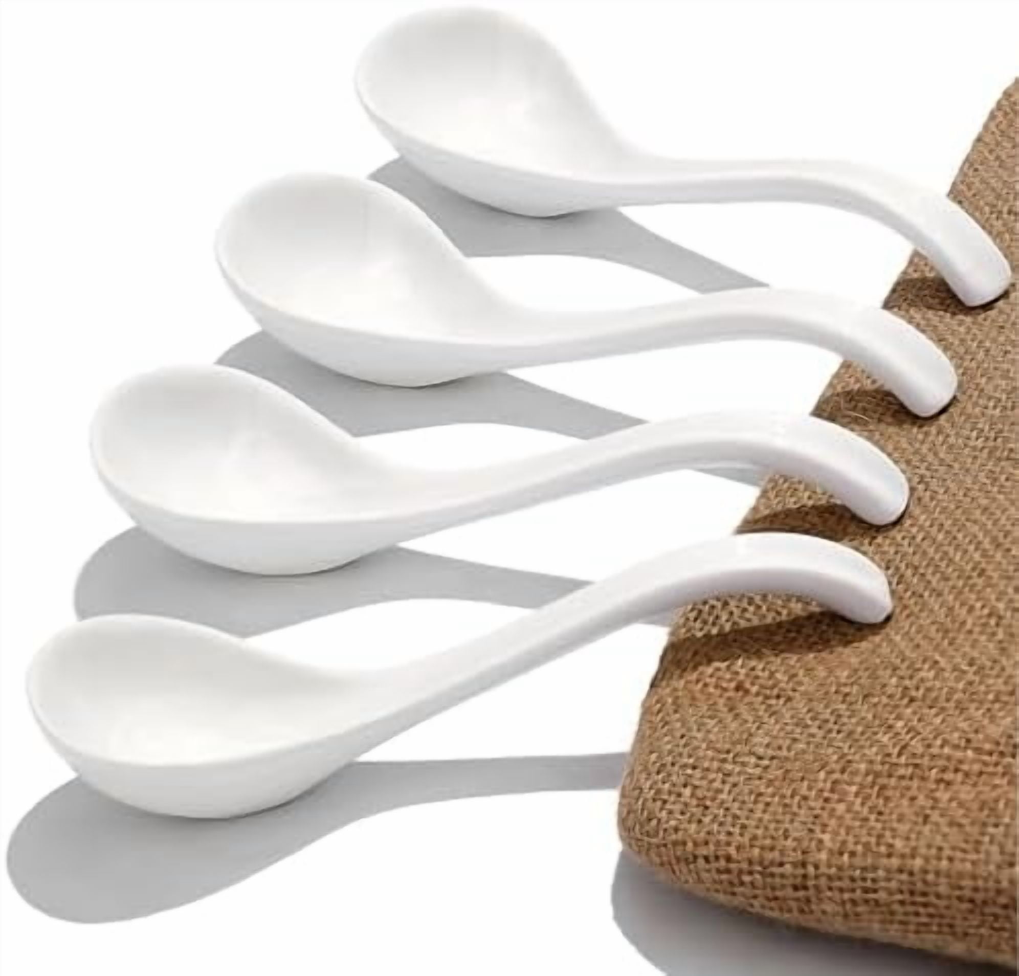 Asian Ceramic Soup Spoon, with Long Handle Easy to Hold, Non-slip ...