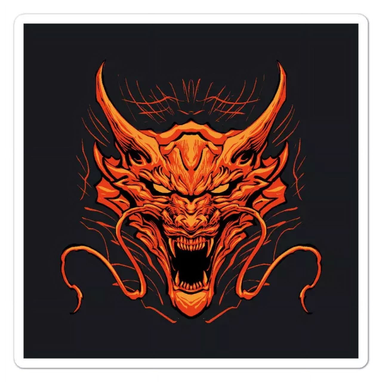 Asian Dragon Head Sticker Indoor Outdoor Phone Decal Water Bottle ...