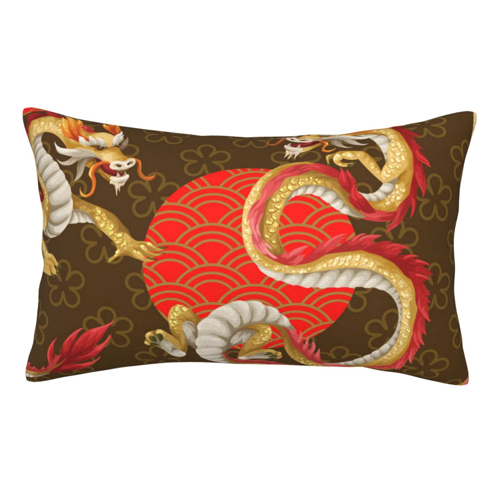 Asian Dragon Oriental Dragons Pillowcase 20x30 Rectangle Throw Pillow ...