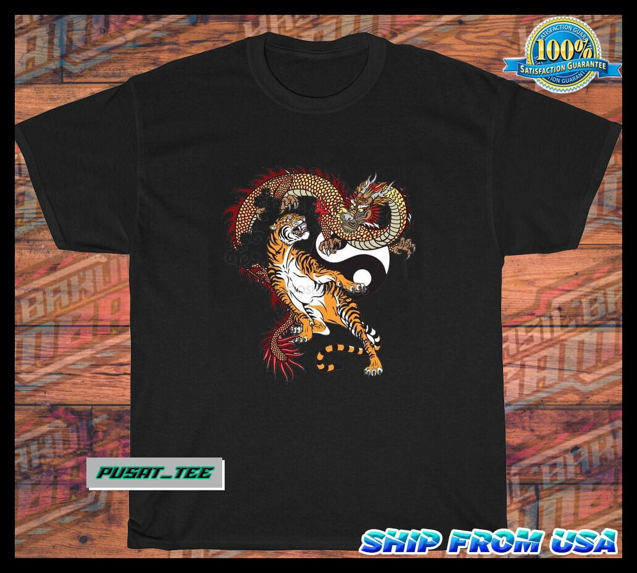 Asian Dragon Tiger Yin Yang Tiger American Funny Men's T-Shirt Size S ...