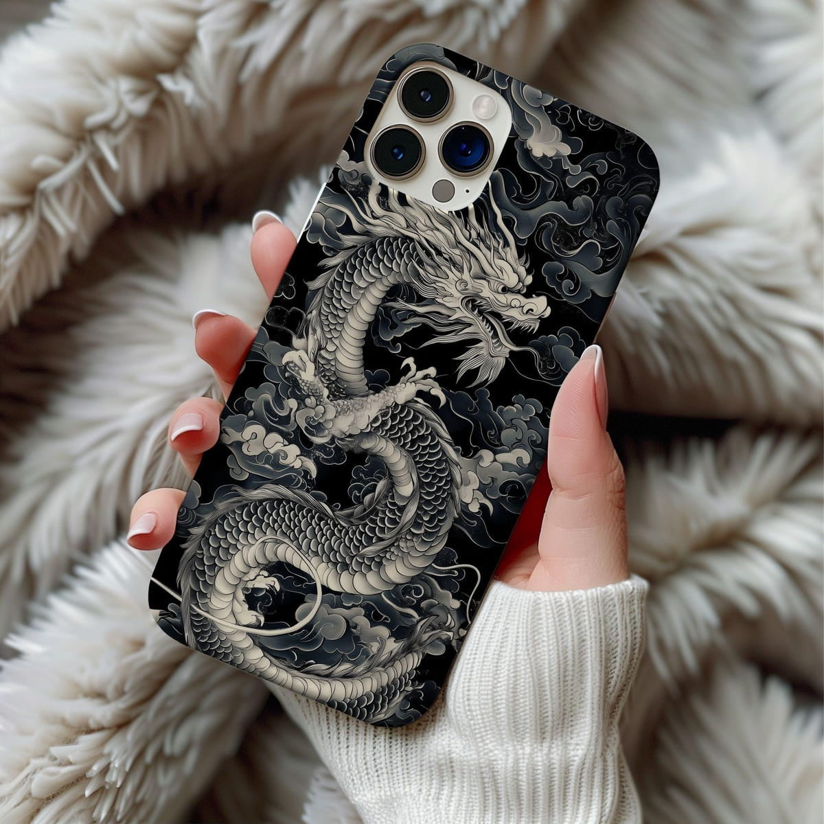 Asian Dragon Vintage Japanese Painting Phone Case 17 16 15 14 13 12 11 ...