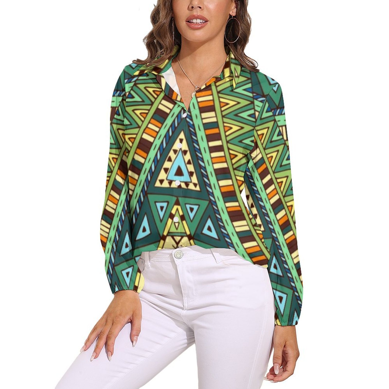 Asian Ethnic Flowers Long Sleeve Blouse Woman Streetwear Casual Shirts ...