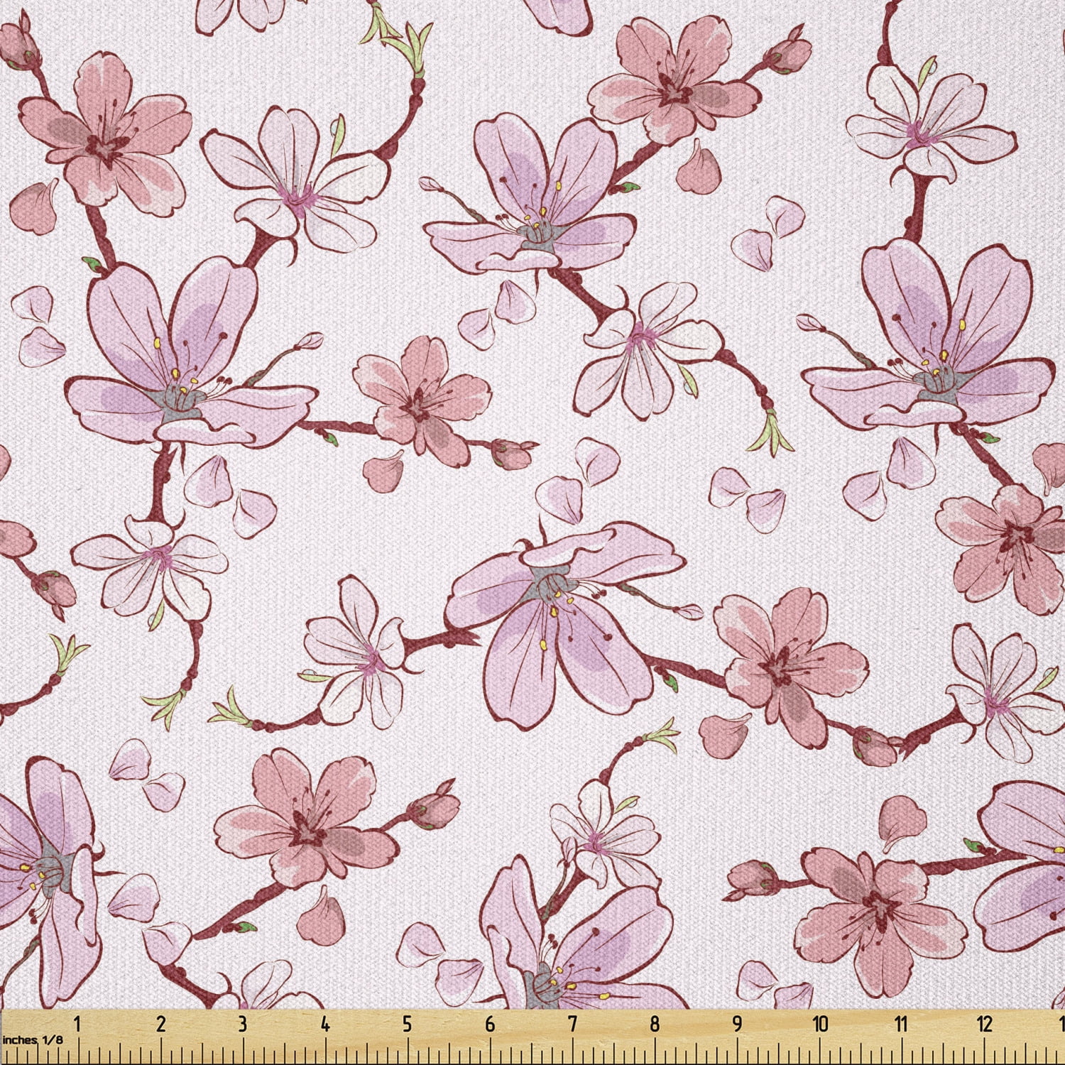 Asian Fabric by The Yard, Gentle Cherry Blossom Sakura Flower Spring ...