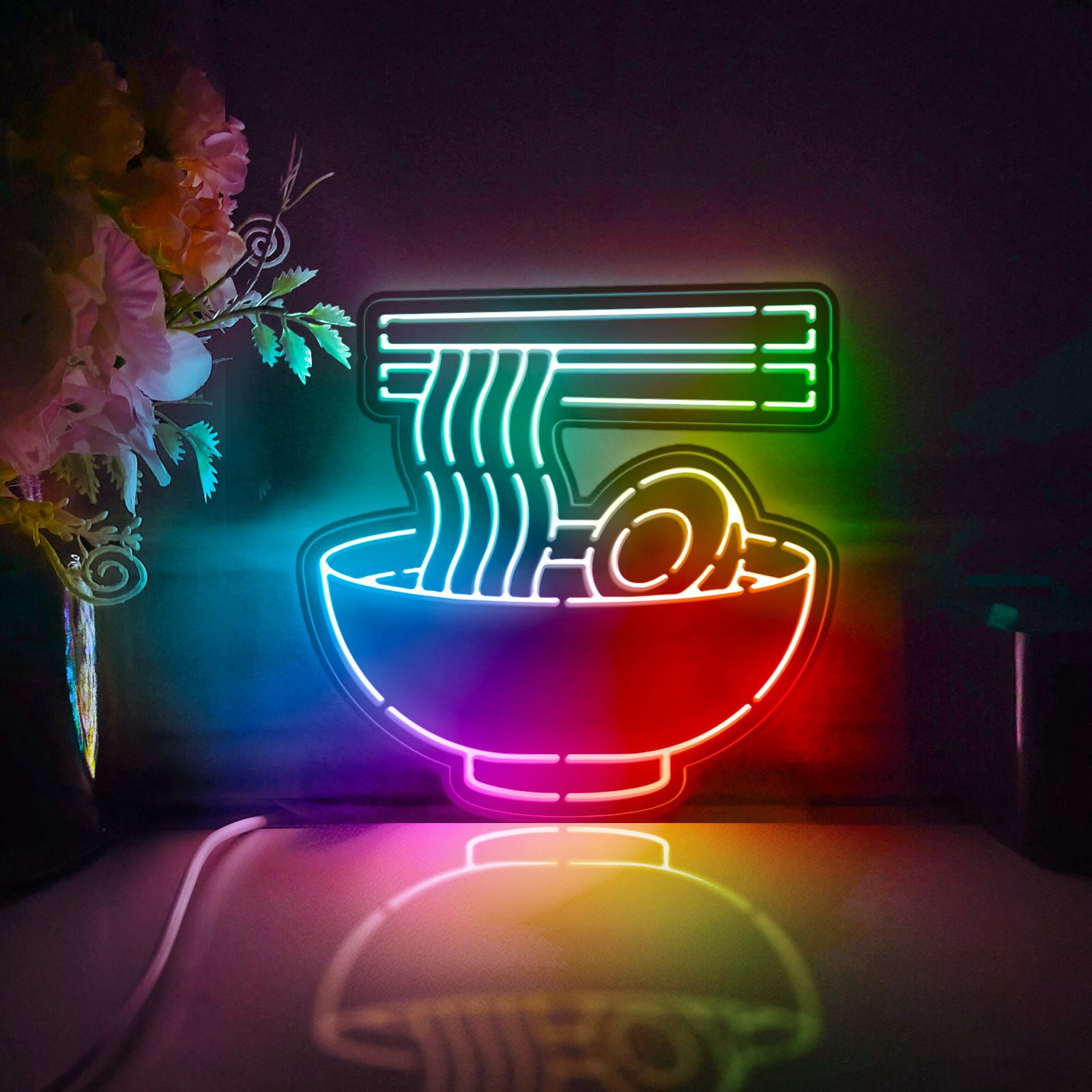Asian Food Noodle Led Light Box, Dimmable Neon-Like Light Signs USB ...