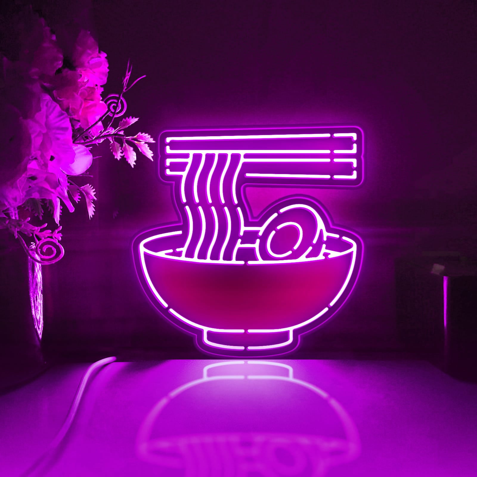 Asian Food Noodle Led Light Box, Dimmable Neon-Like Light Signs USB Power for Wall Decor Bedroom ...