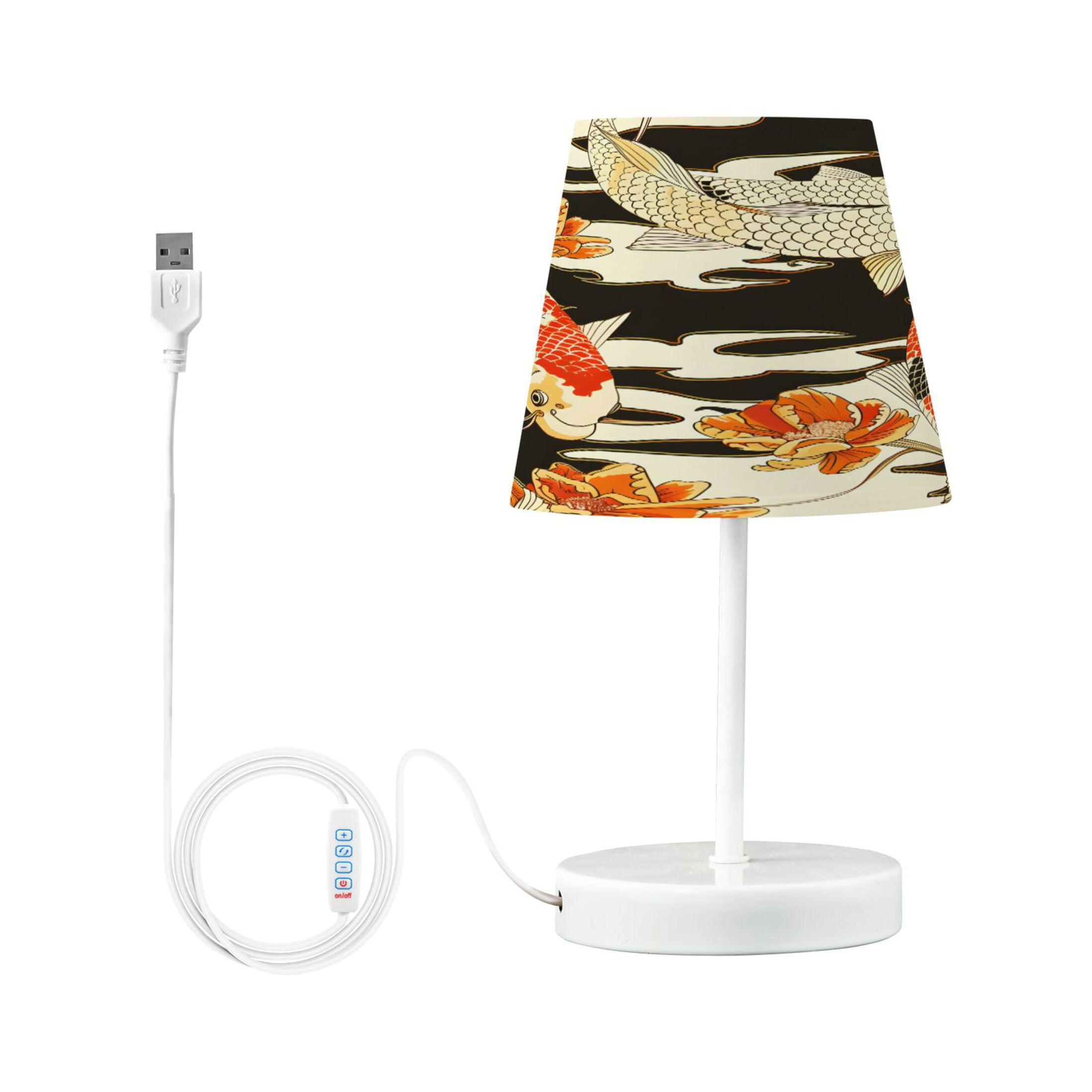 Asian Goldfish Desk Lamp LED Table Nightstand Lamps with 3 Color ...