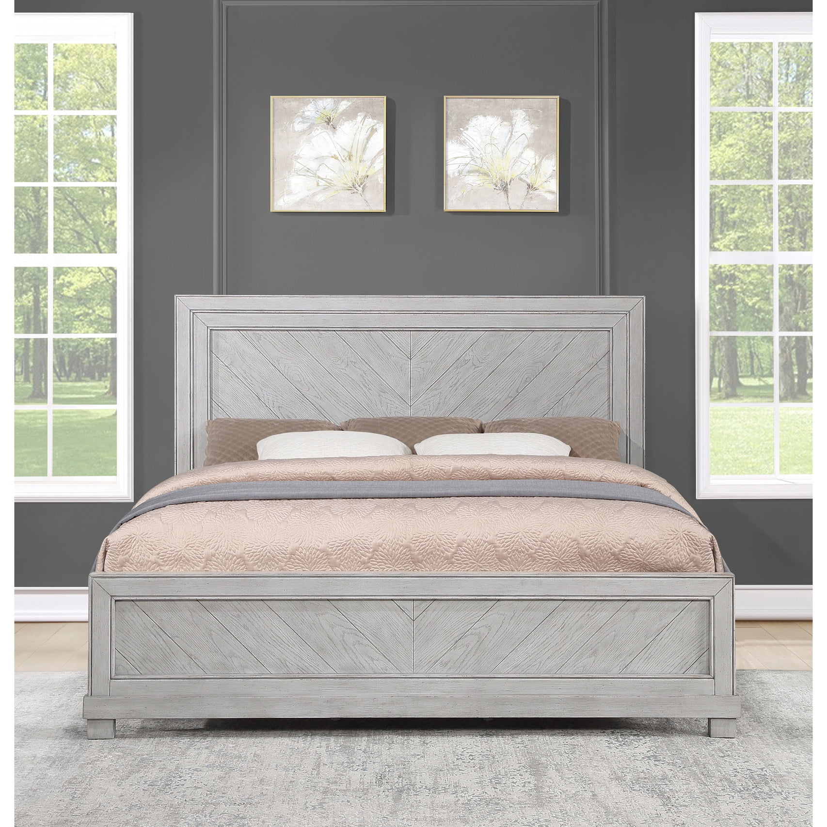 Asian Hardwood Queen Bed | Bed with Finished Back | Gain Comfort from ...