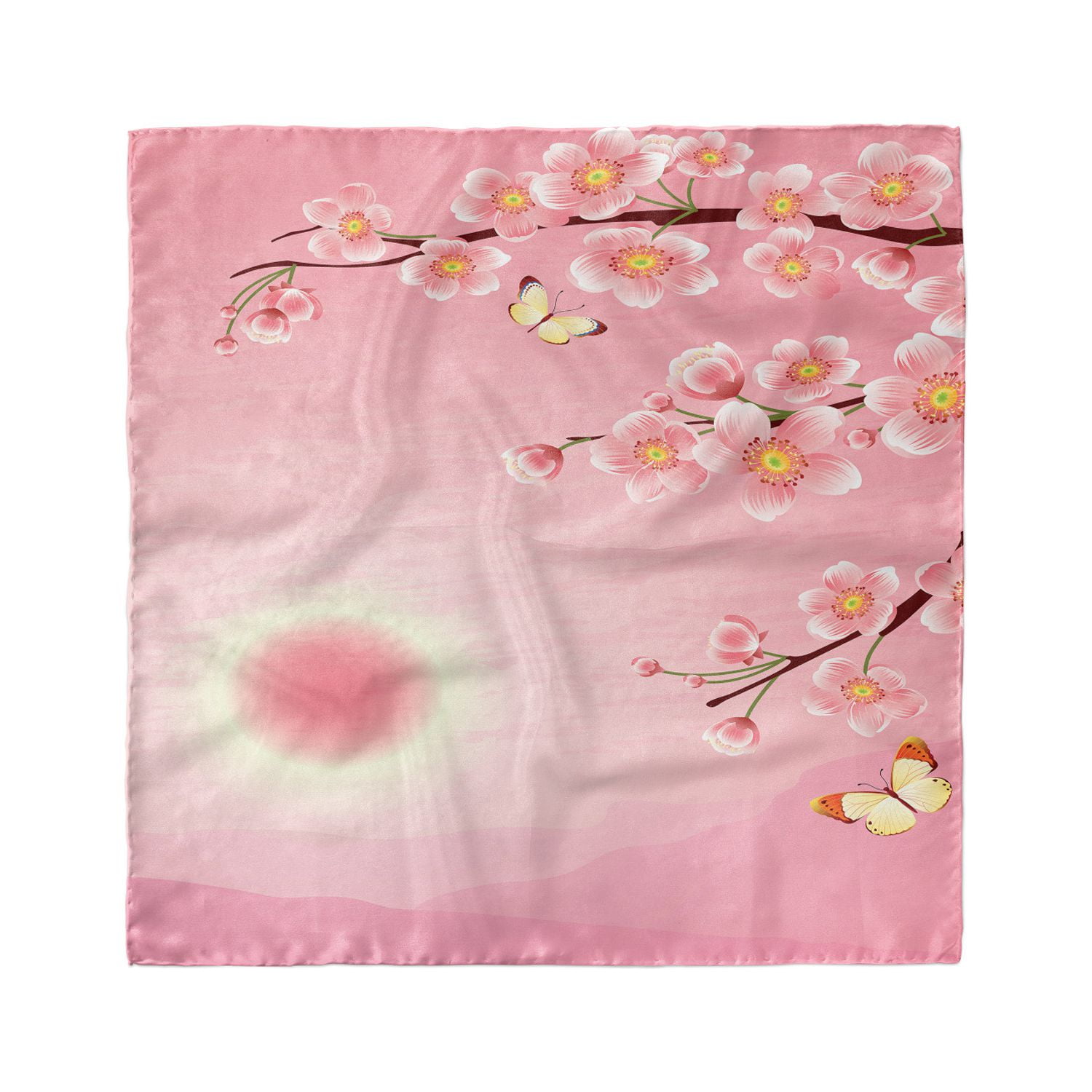 Asian Head Scarf, Nature Blossom Tree, Head Wrap, 3 Sizes, by Ambesonne ...