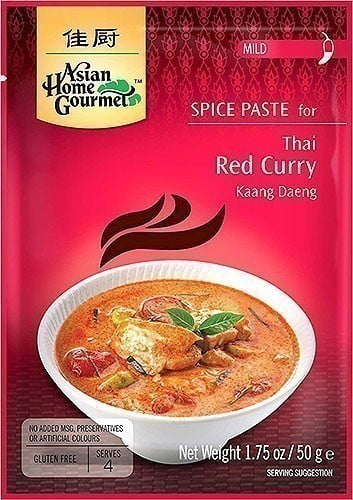 Asian Home Gourmet Thai Red Curry Spice Paste - Mild 50 gm pack ...