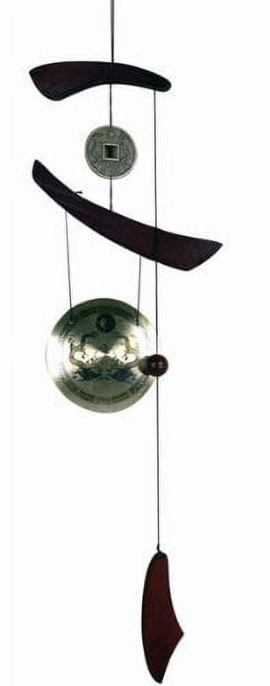 Asian Home Medium Brass Zen Art Feng Shui Gong Wind Chime - Walmart.com